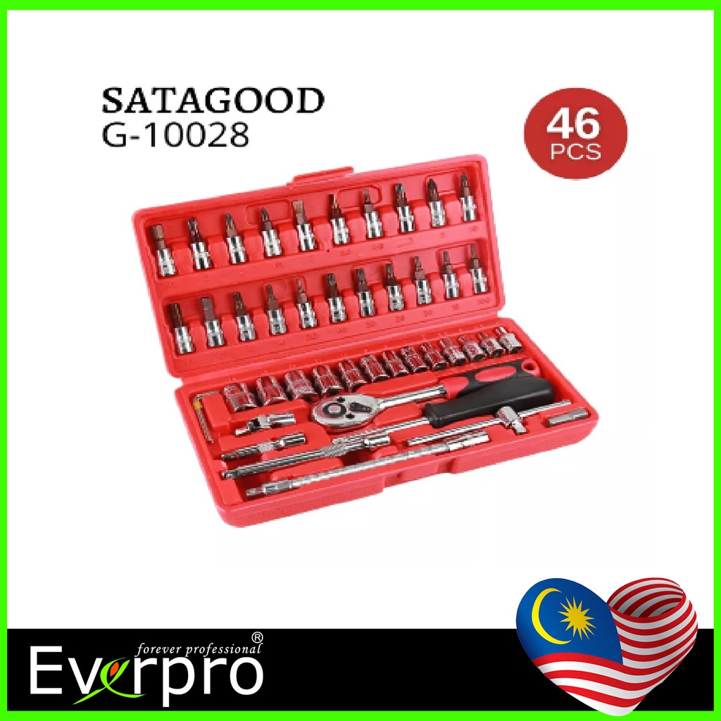 46pcs 1/4 Inch Socket Wrench Set Ratchet Wrench Set Repair Tool Kit ...