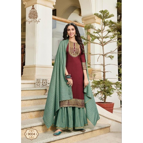 Bollywood trendy suit Readymade Indian suit Plazo suit with dupatta ...
