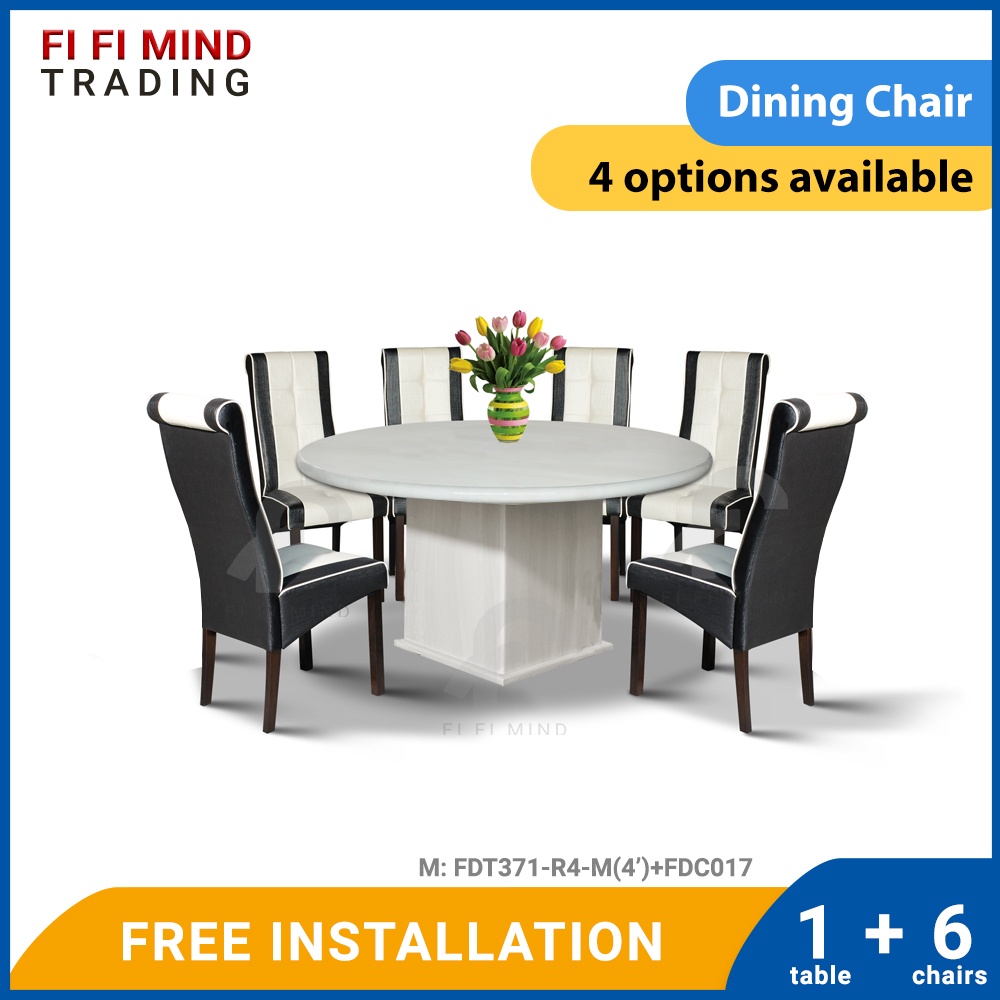 Lozita Round Marble Dining Set/ Marble Table/ Meja Makan/ Meja Makan ...