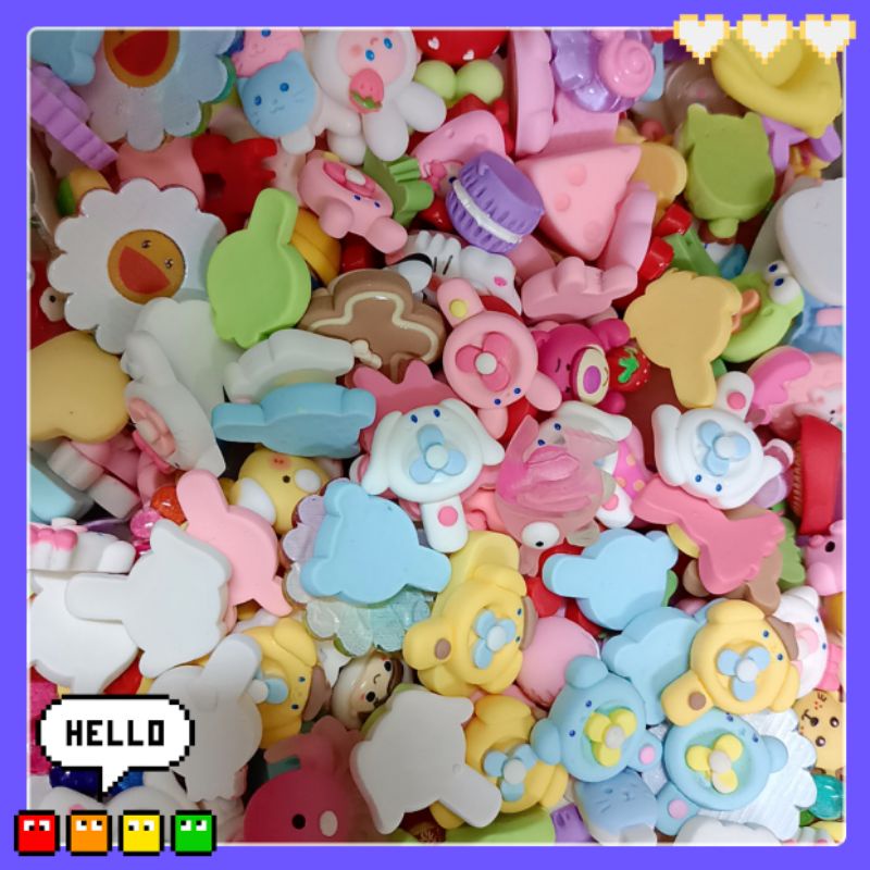 10 PCs (Random) Resin Charm Toys Cream Glue Casing Hair Clip Keychain ...