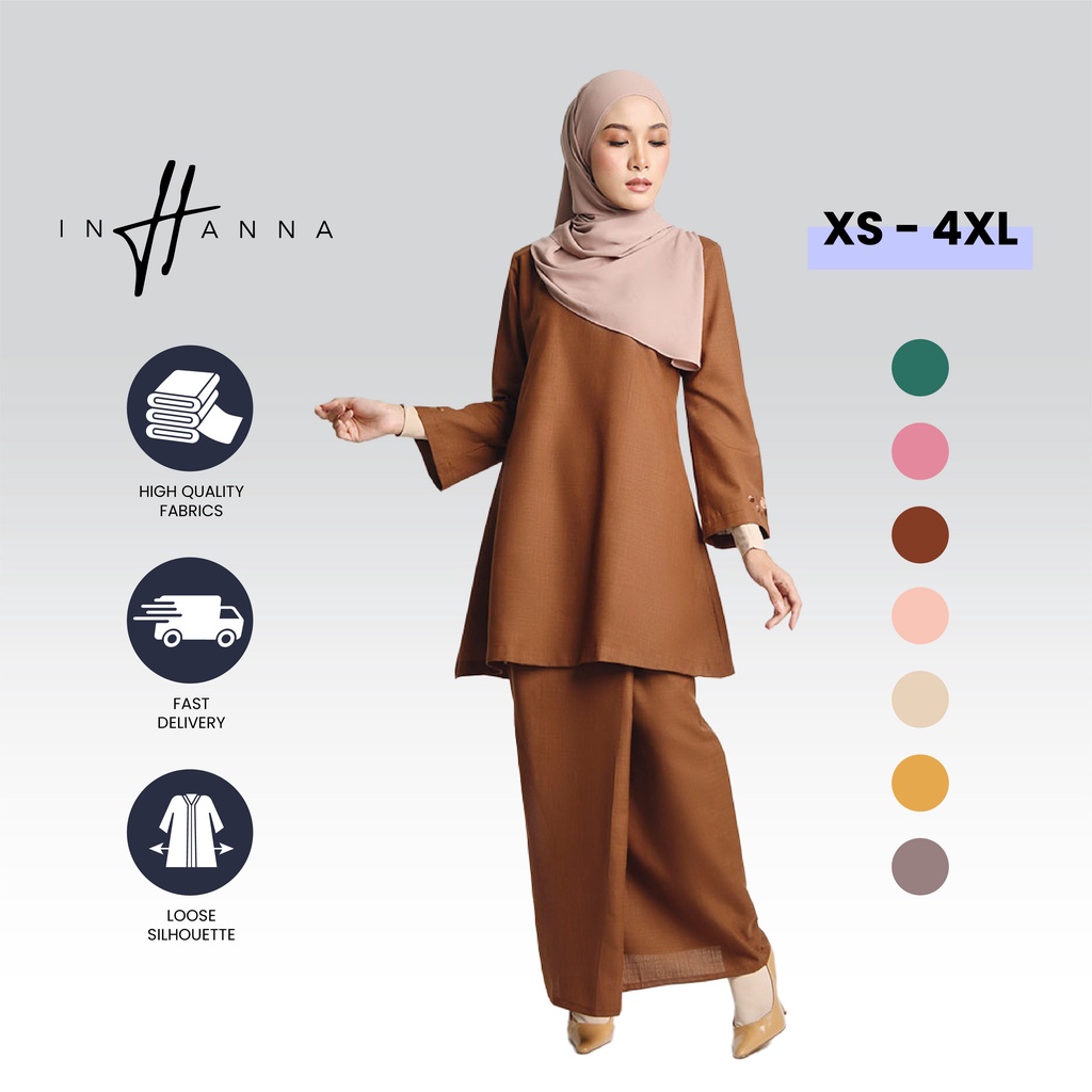 INHANNA Gulinear Embroidered Kurung | Shopee Malaysia