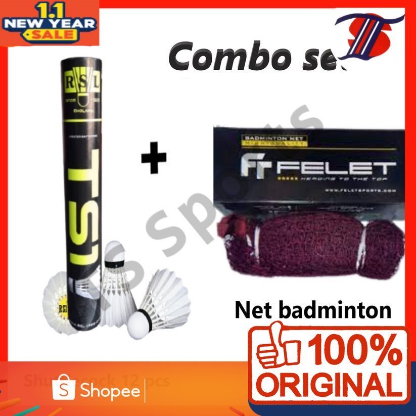Badminton Net and shuttlecock combo set Net bulutangkis dan shuttle ...