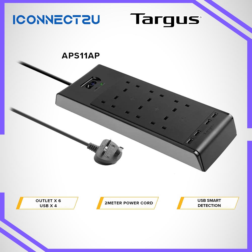 Targus Smart Surge 6 with 4 USB Ports (UK) - APS11AP (Original Targus ...