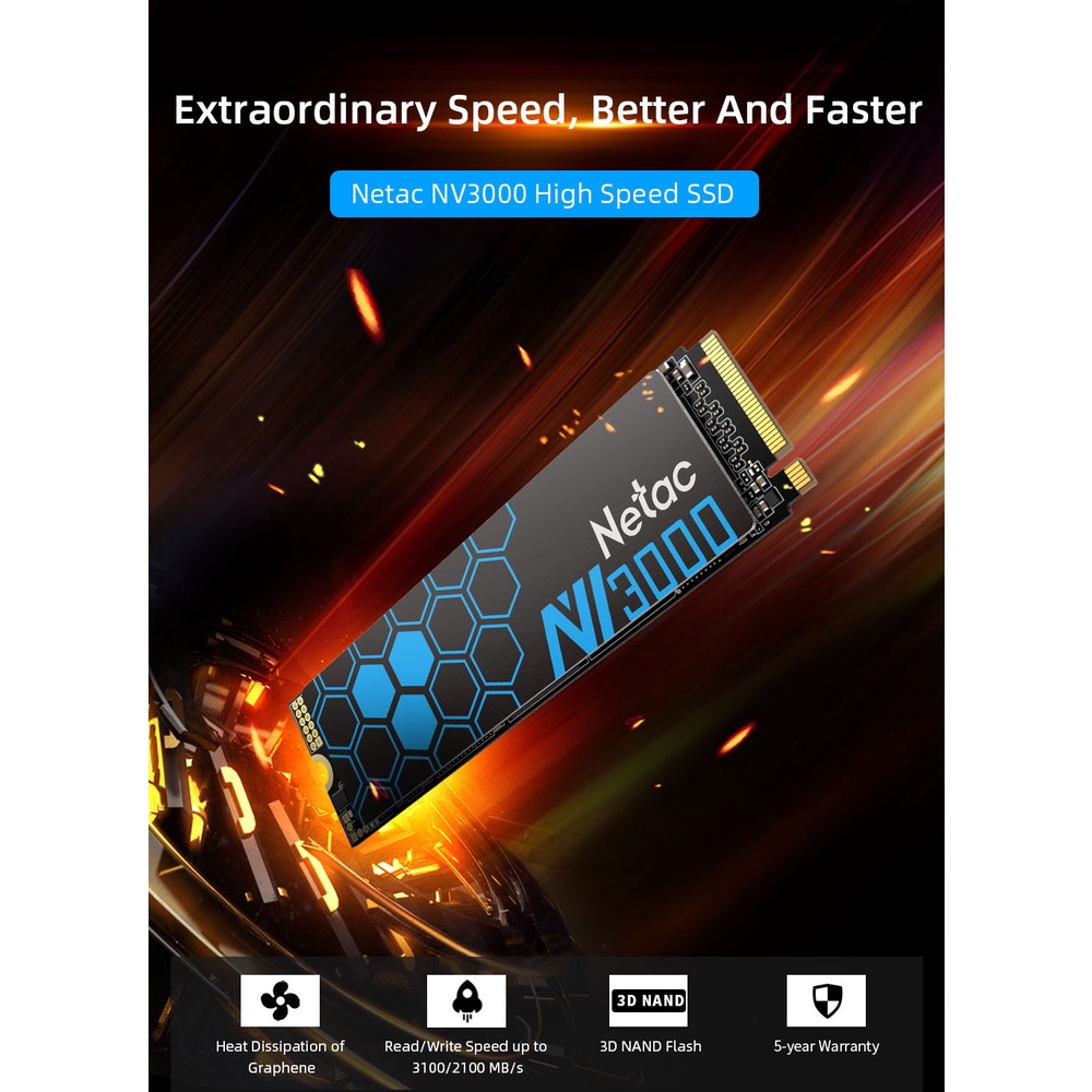Netac NV3000 NVME M.2 SSD (500GB) pcie gen3x4 | Shopee Malaysia