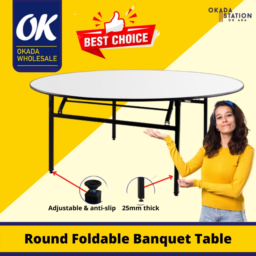 OKADA Round Banquet Table / Meja Lipat / Catering Table / Meja Buffet ...