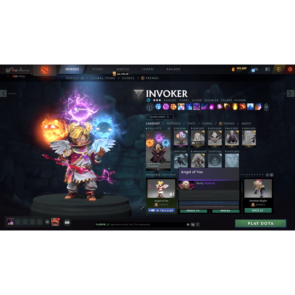 Invoker Angel of Vex DIRETIDE CACHE | Shopee Malaysia