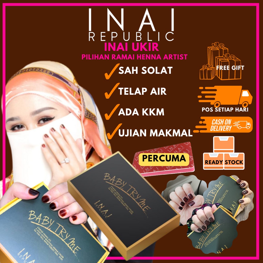 (Free Gift) Inai Republic Inai Serbuk Kuku HQ Original Viral Sah Solat ...