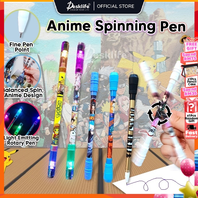 Anime Spinning Pen Light Demon Slayer Naruto One Piece Dragon Ball ...