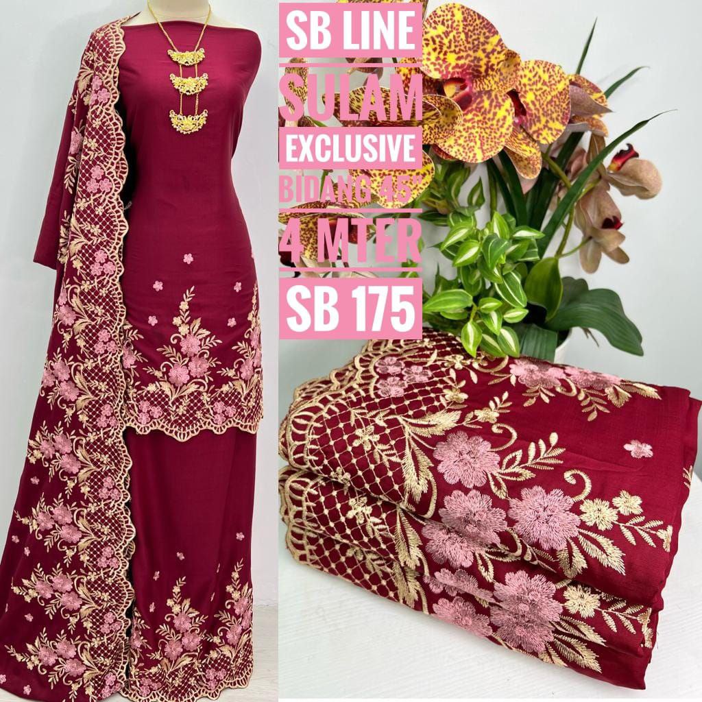 KAIN PASANG KAIN SB LINE SULAM KAIN SULAM EXCLUSIVE | Shopee Malaysia