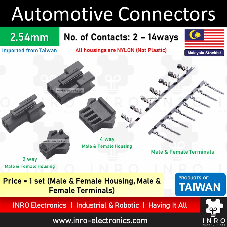 (1 SET) 2.54MM SM Connector Plug Pitch Female and Male Housing + Terminals SM2.54, JST SM2.54 ...