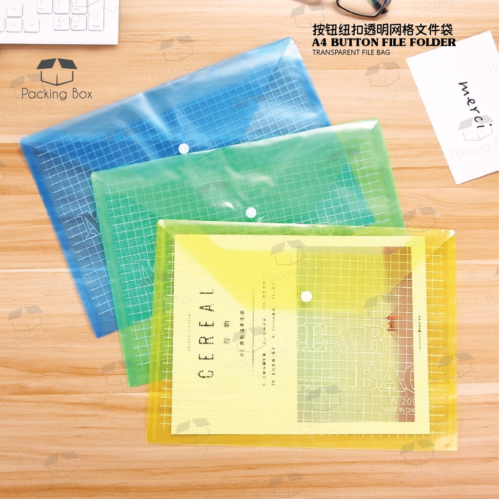 A4 Button File Folder File Bag Office Document Folder Student