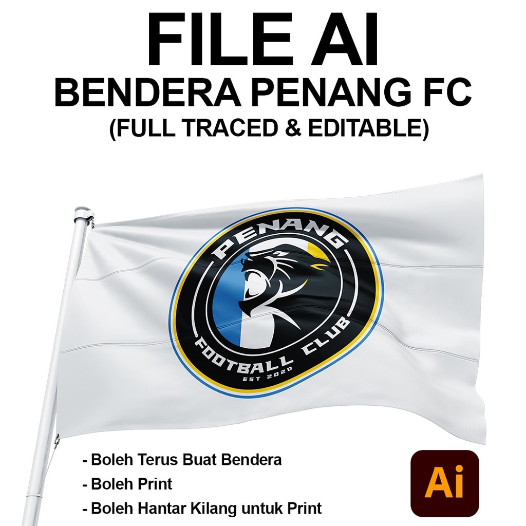 Bendera Penang FC File Illustrator I File AI I Photoshop I Template ...