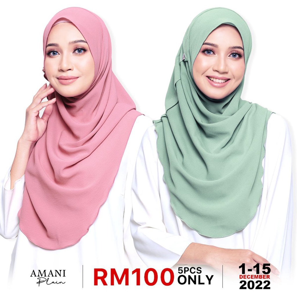 ANIESIMAN INSTANT SHAWL AMANI PLAIN IRONLESS | Shopee Malaysia