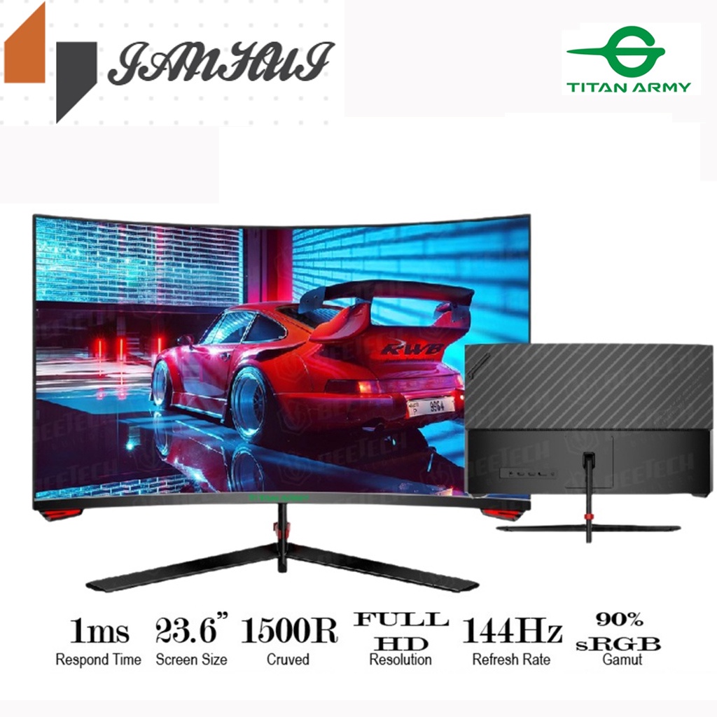 TITAN ARMY 24 Inch Gaming Monitor Curved Screen LCD Gaming Monitor ...