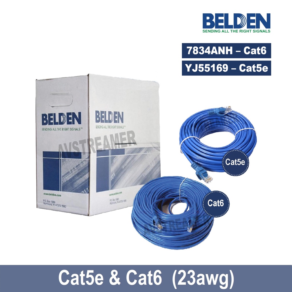Belden Cat5e Cat6 cable 305m (23AWG 7834ANH) | Shopee Malaysia