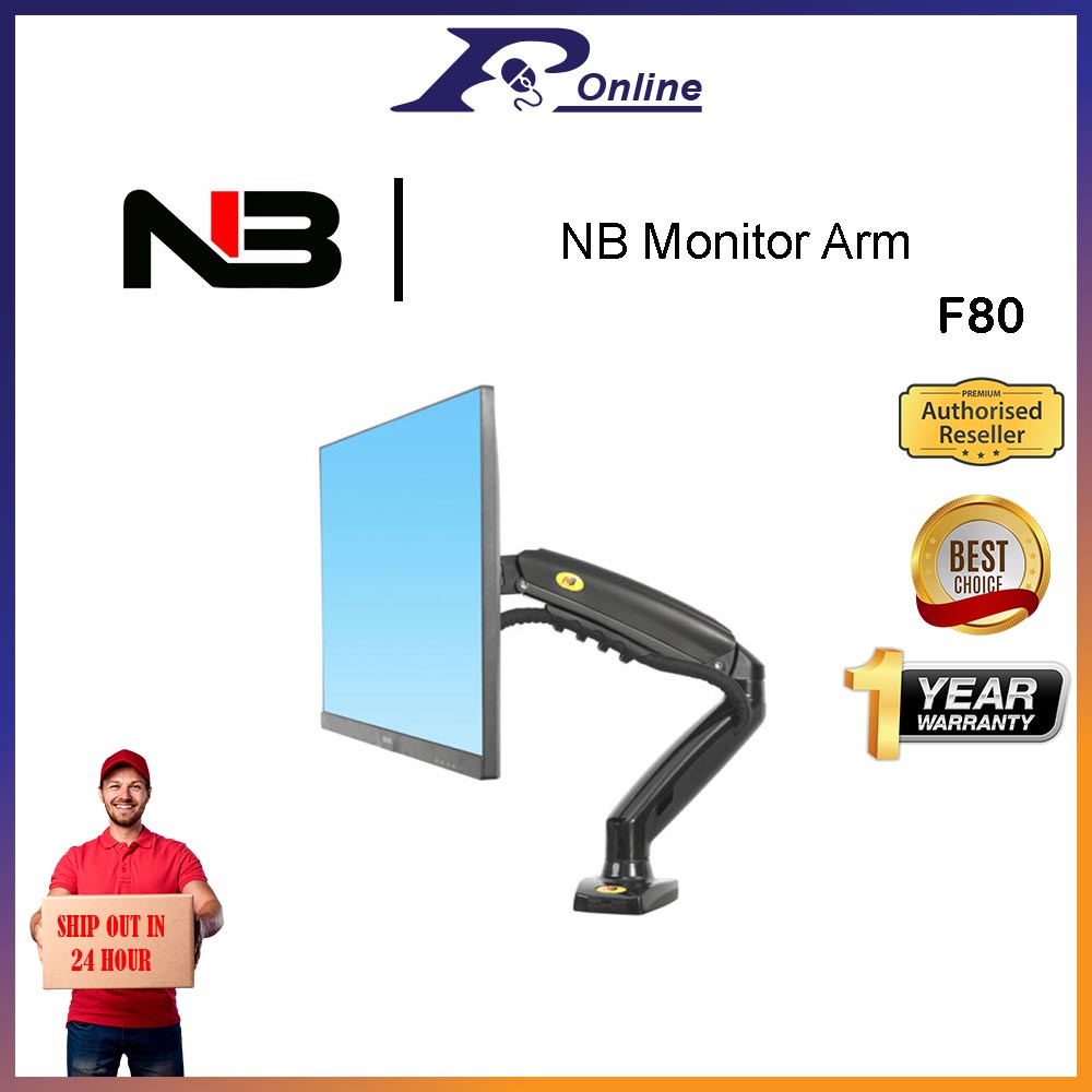 NB F80 North Bayou Gas Strut Desk Monitor Arm Monitor Mount Adjustable ...