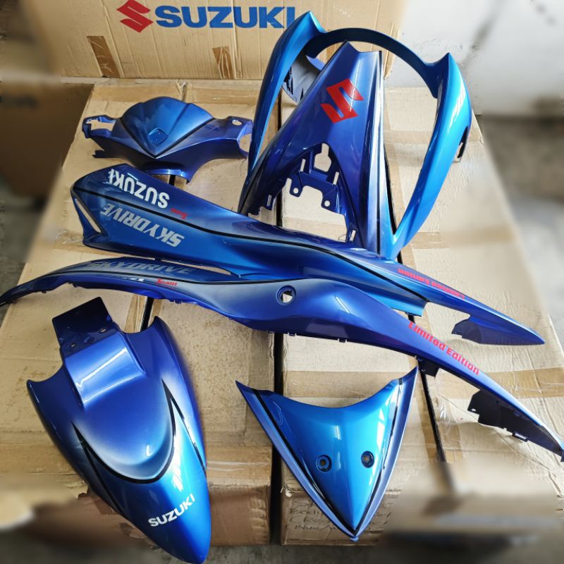 SUZUKI SKYDRIVE 125 BODY COVER SET ORIGINAL SPECIAL DESIGN BLUE COLOR ...