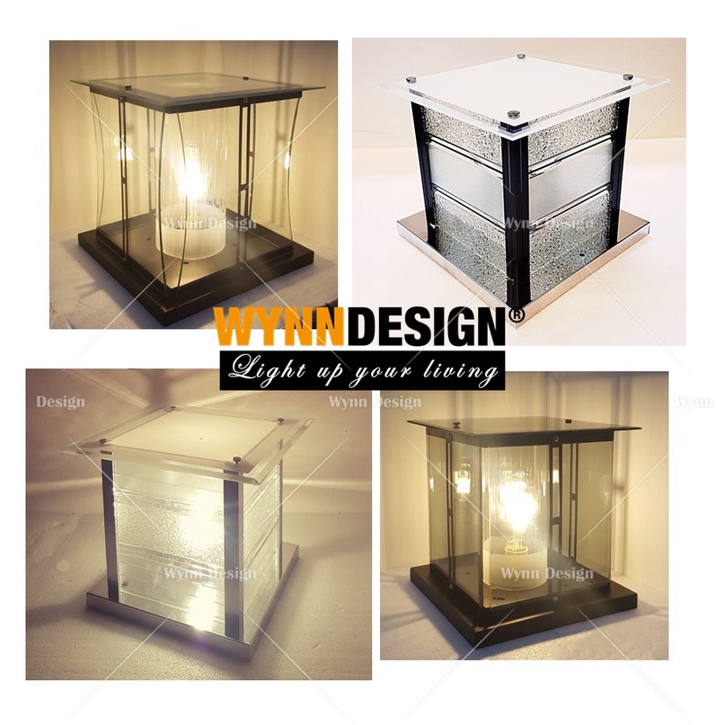 Wynn Design 25cm Effect Glass Outdoor Pillar Light Gate Light Lampu ...