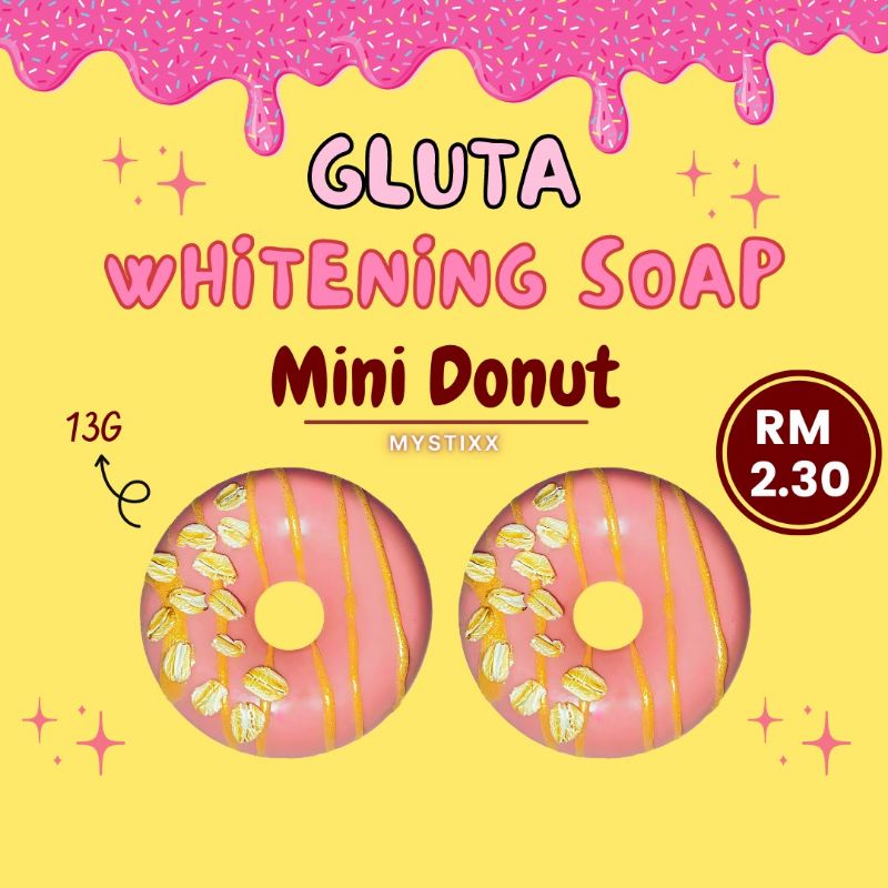 (Ready Stock) Sabun Gluta Donut Mini 13g Whitening Soap Memutih ...