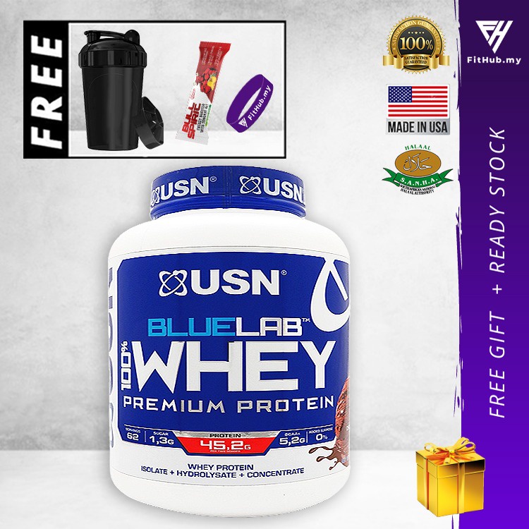 USN BlueLab 100% Whey (2KG | 62 Servings) Premium Protein Isolate ...