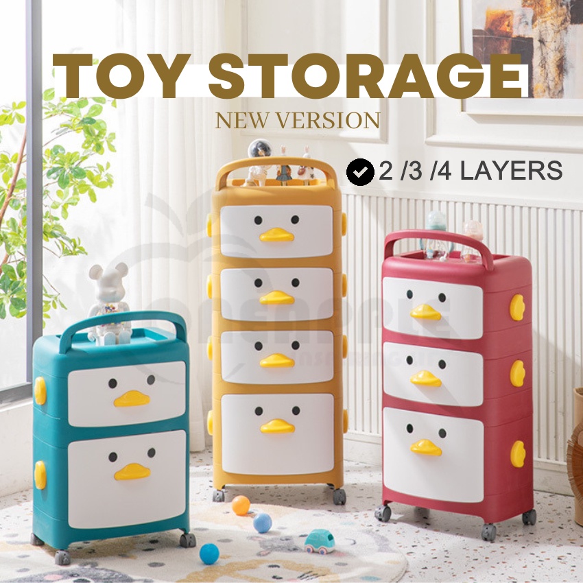 NEW 2/3/4 Layers Cartoon Drawer Storage Cabinet Toy Storage Oragnizer ...