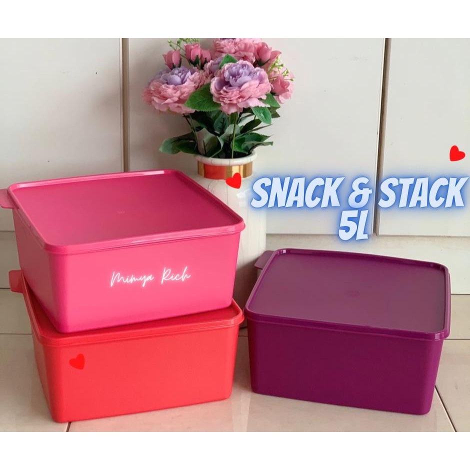 Tupperware Snack N Stack (1) 5L / Big Container Snack N Stack / Red ...