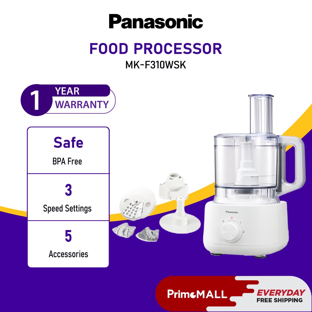 PANASONIC MK-F310 FOOD PROCESSOR WITH 5 ACCESSORIES FOR 18 FUNCTIONS MK ...