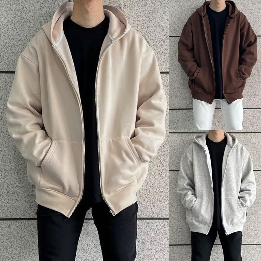 Spring And Autumn New Zipper Cardigan Hooded Pullover Men Trend Couple ...