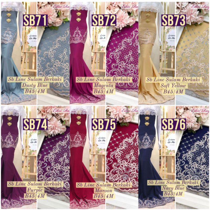 KAIN PASANG SB LINE SULAM LACE BERKAKI vol.1 | Shopee Malaysia