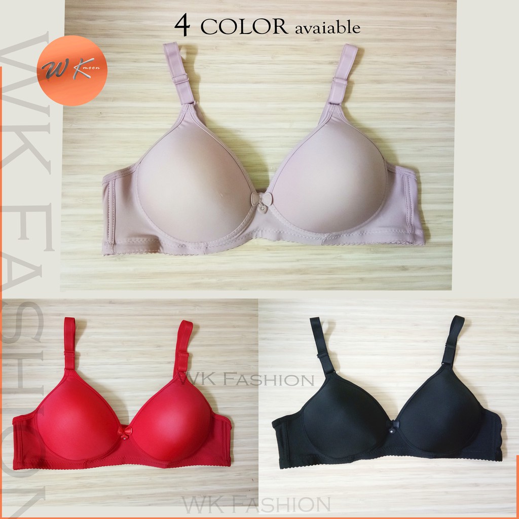 WK Women Everyday Bra Basic Bra Smooth No Wire Bra 4 Color B Cup bra ...