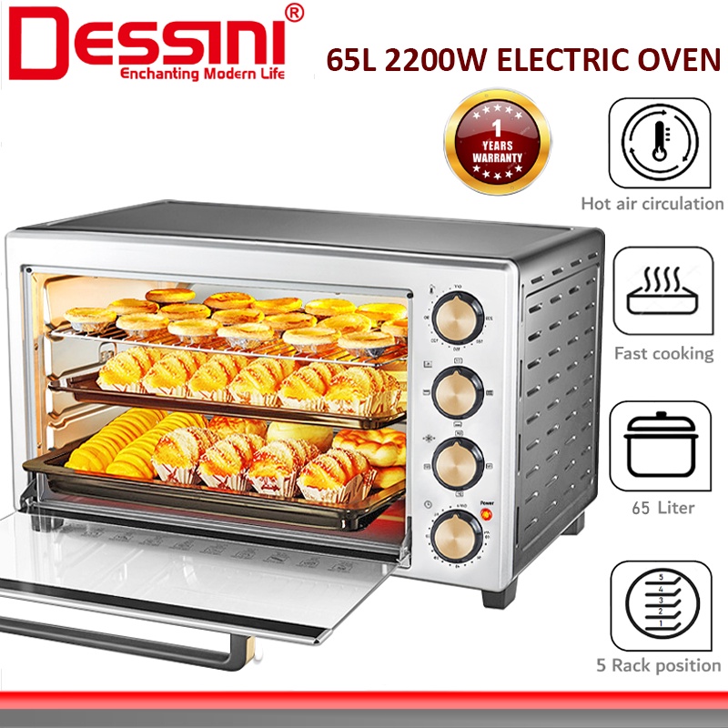 DESSINI ITALY 65L Electric Rotisserie Oven Convection Hot Air Fryer ...