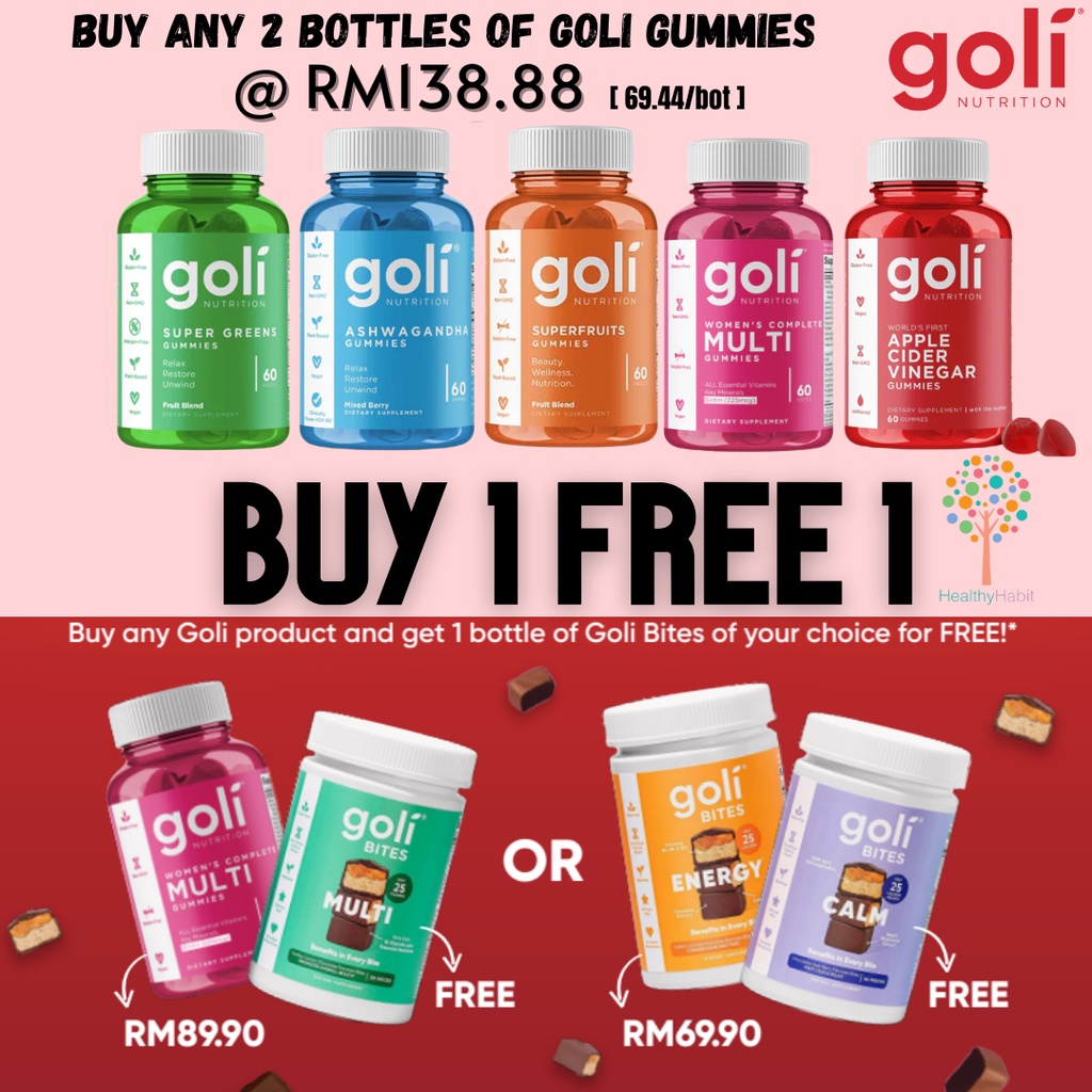 GOLI BITES Calm Ashwagandha Bites 30's - Milk Chocolate Acai Berry with ...