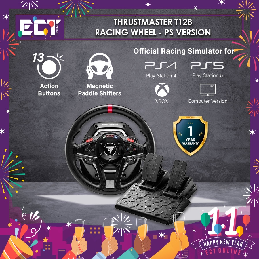 Thrustmaster T128 Racing Wheel (XBOX, PS4, PS5, PC) - 4160868 (PS) / 4468011 (XBOX) | Shopee ...