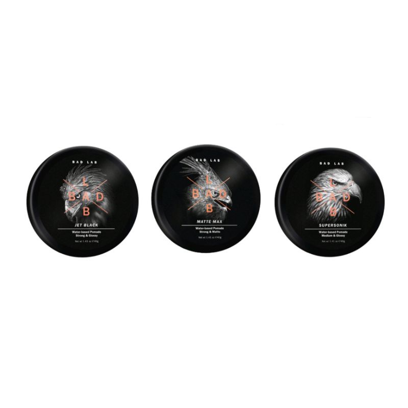 BAD LAB Hair Styling Pomade Water Based 40g / 80g Jet Black | Matte Max ...