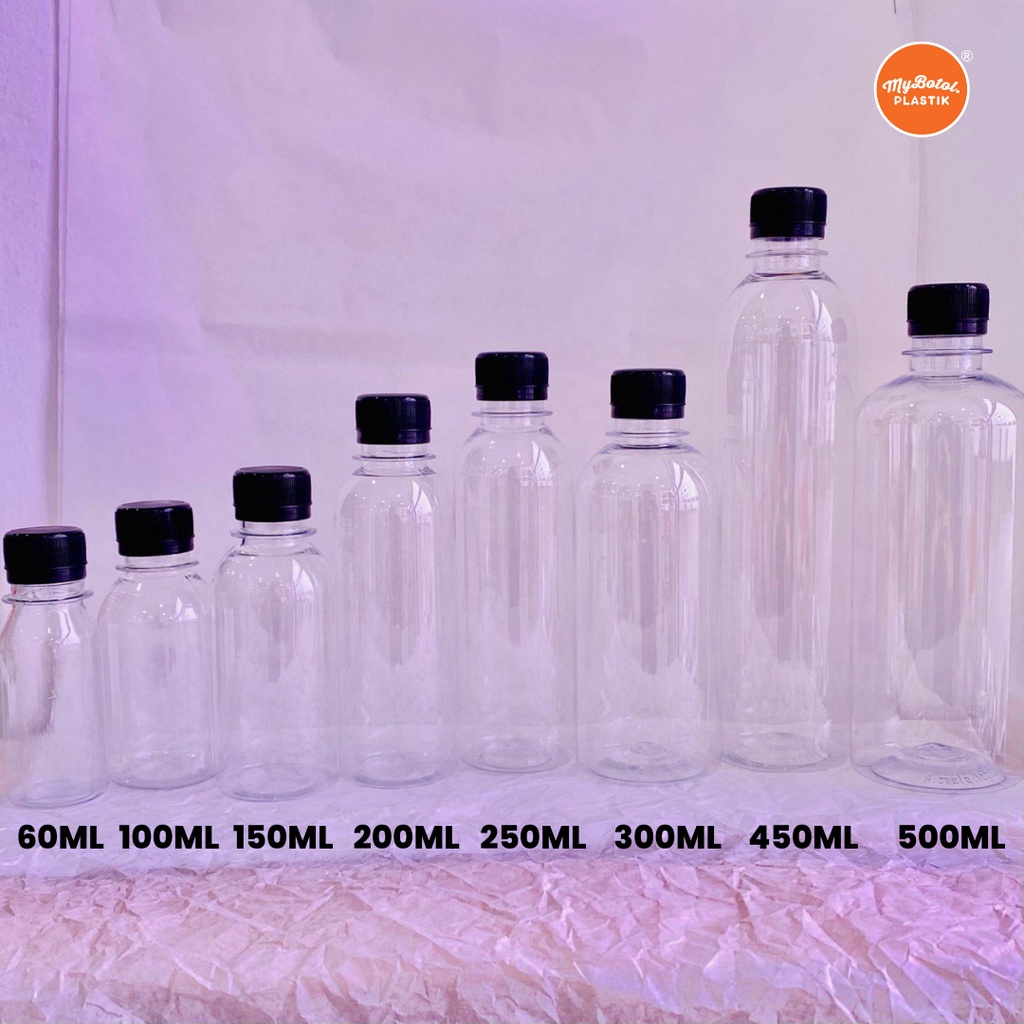 [mybotol] BOTOL PLASTIK KOSONG 60ML/100ML/150ML/200ML/250ML/300ML/450ML ...