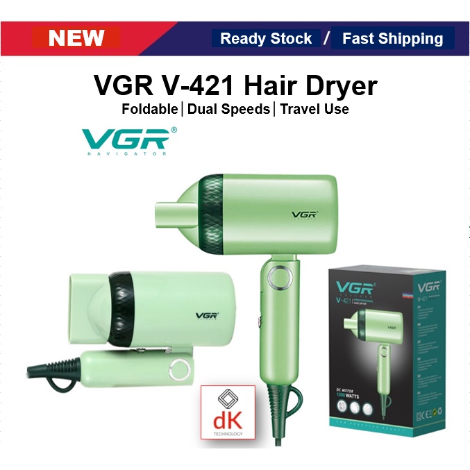Original VGR V-421 Hair Dryer Portable Folding Hair Dryer 1200W Hair Dryer Travel Tools | Shopee ...
