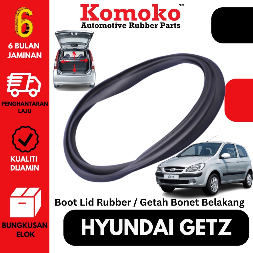 KOMOKO Hyundai Getz Boot Lid Rubber / Getah Bonet Belakang | Shopee ...