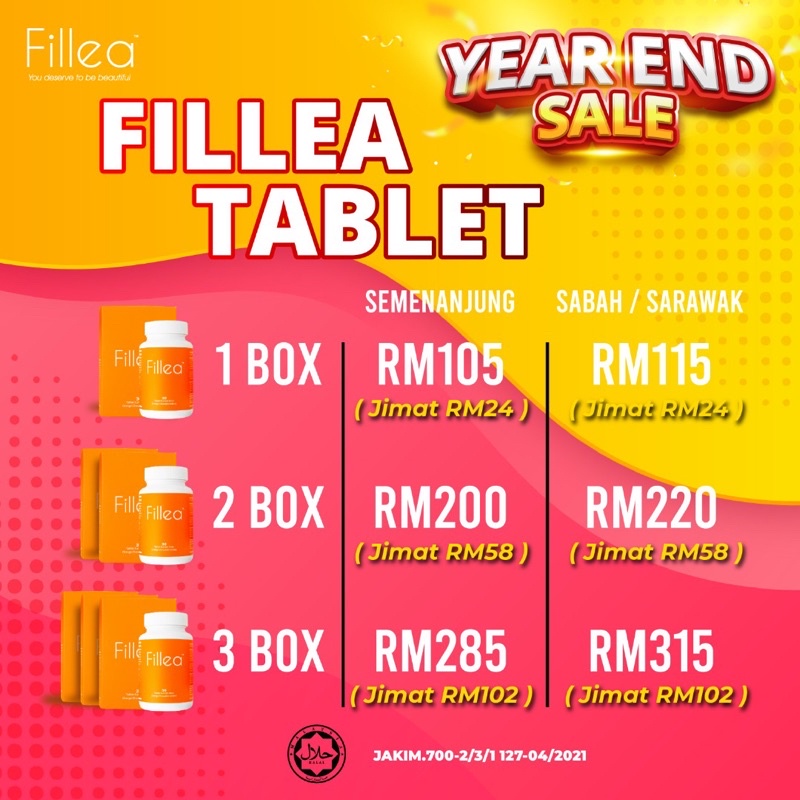 ORIGINAL HQ FILLEA TABLET SUPPLEMENT-Kemam kemam kurus | Shopee Malaysia
