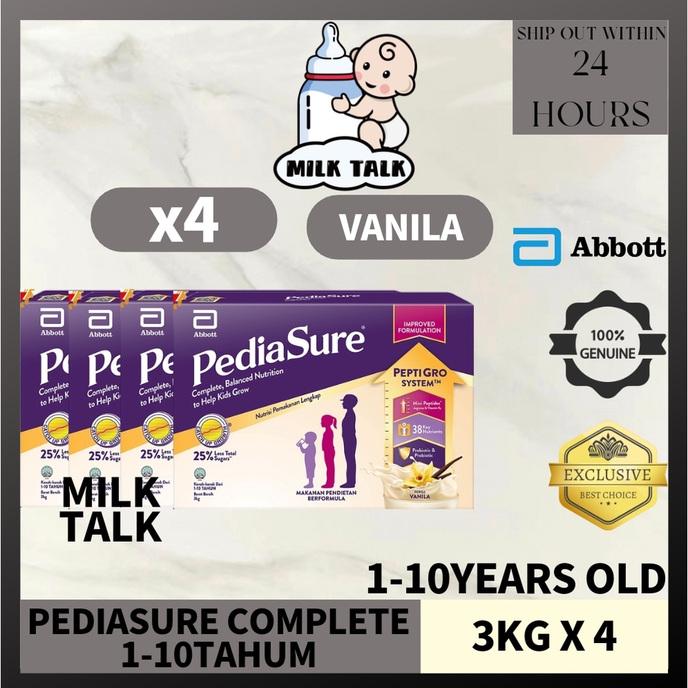 PediaSure Complete (Vanilla) (3kg x 4) (Perfect Box Conditon) | Shopee Malaysia
