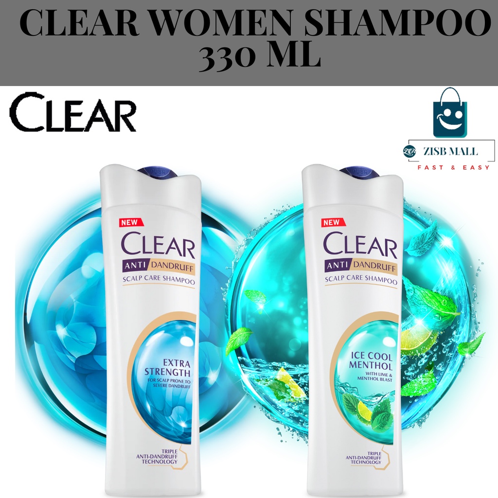CLEAR WOMEN SHAMPOO EXTRA STRENGTH/ICE COOL MENTHOL 330 ML | Shopee ...