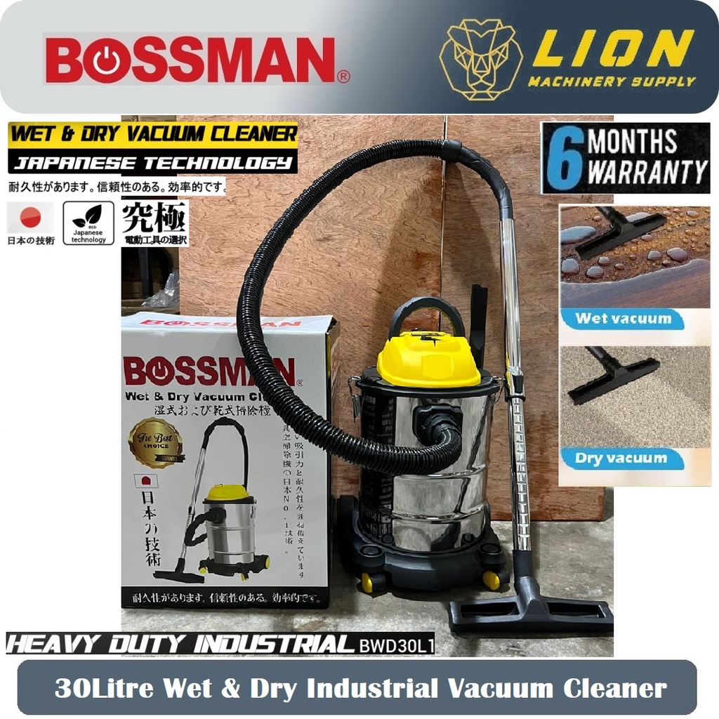 BOSSMAN 30L 1200Watt Wet & Dry Industrial Vacuum Cleaner BWD30L1 - 6 ...