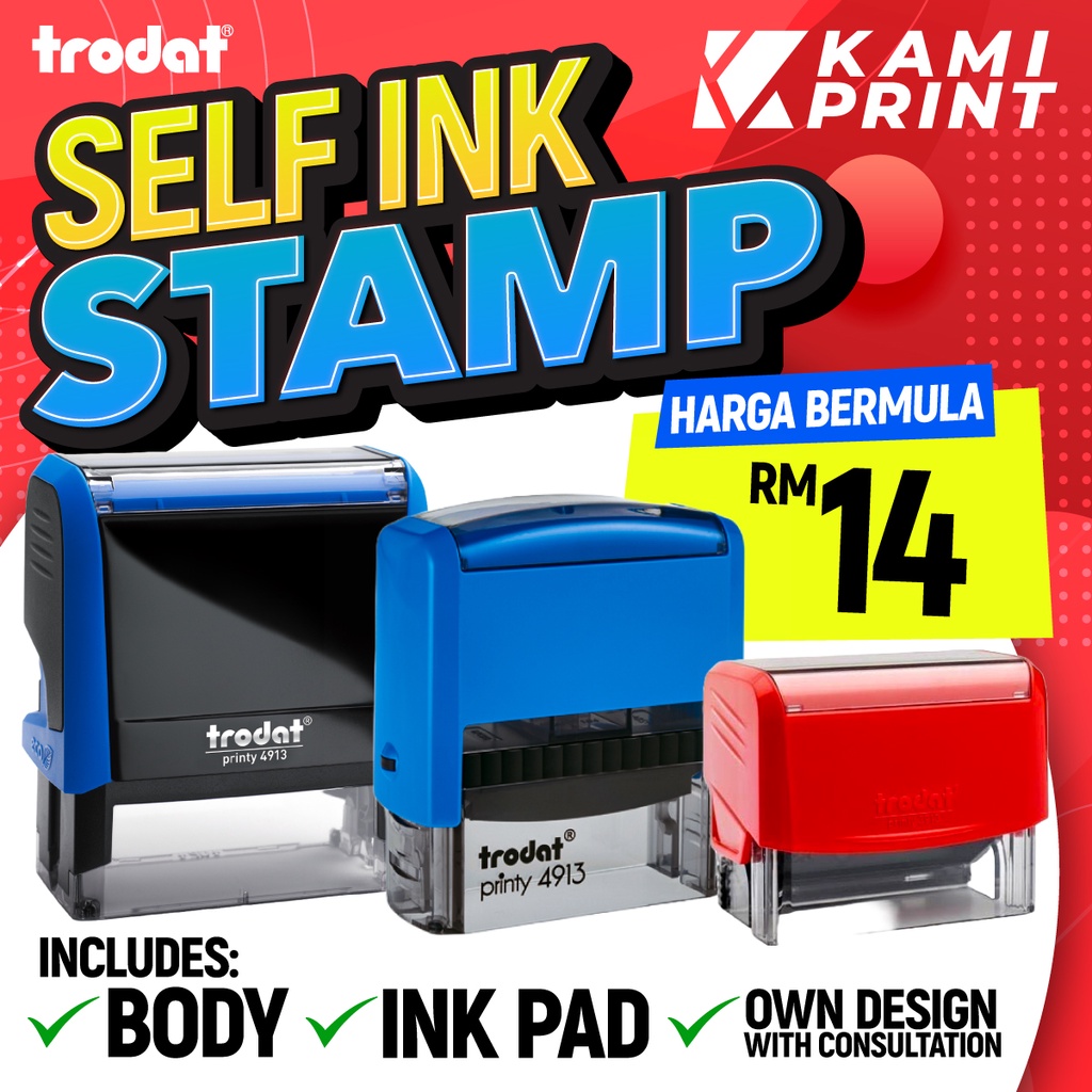 SELF INK STAMP / RUBBER STAMP / COP NAMA / COP JAWATAN / ORIGINAL ...