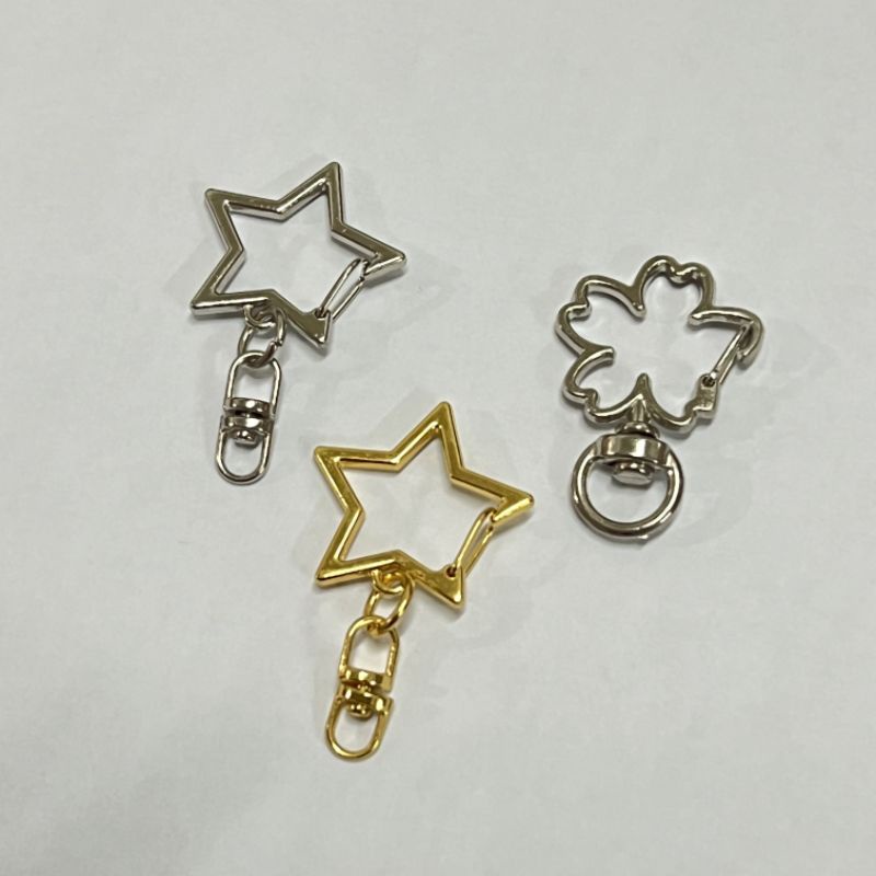 [READY STOCK] Clasp for Keychains Star Clasp Flower Sakura Clasp Gold ...