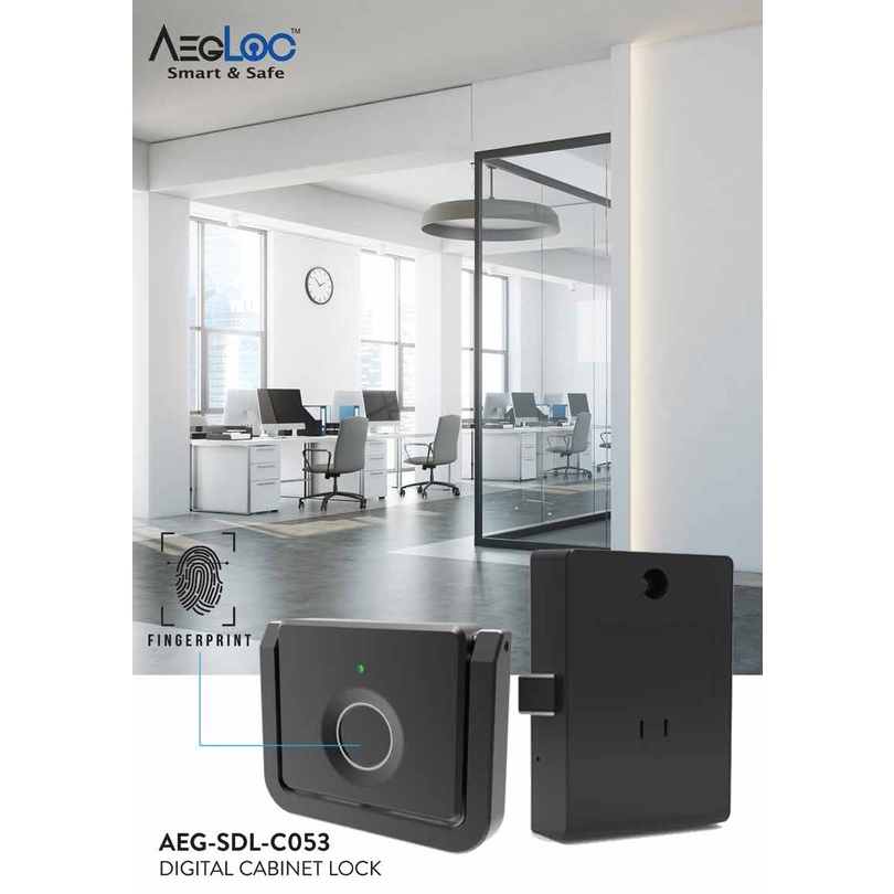 Aegloc AEG-SDL-C053 Fingerprint Digital Cabinet Drawer Door Lock ...