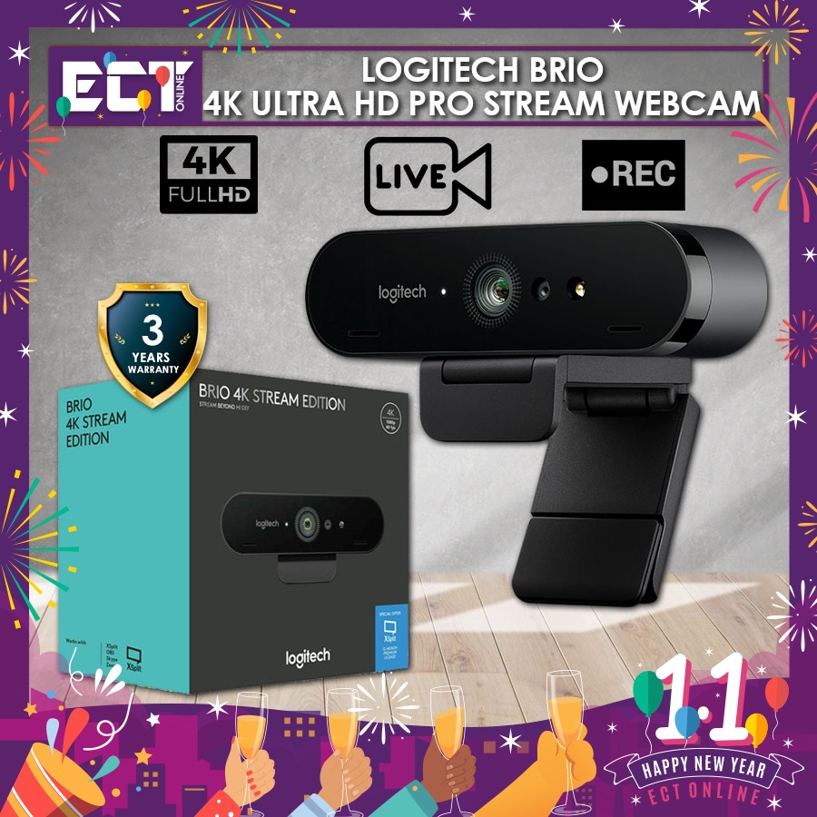 Logitech BRIO 4K Ultra HD Pro Stream Webcam | Shopee Malaysia