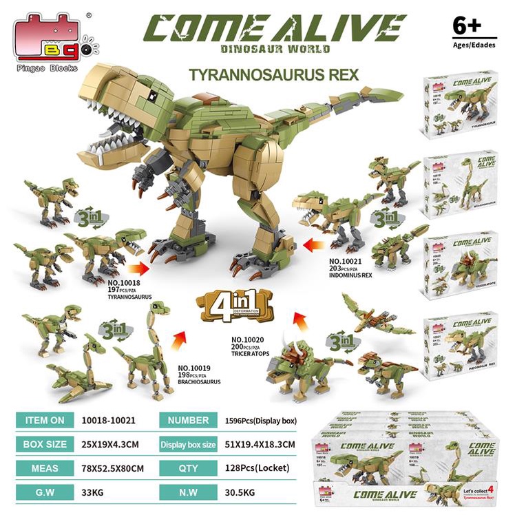 PINGAO BLOCKS COME ALIVE DINOSAUR WORLD | Shopee Malaysia