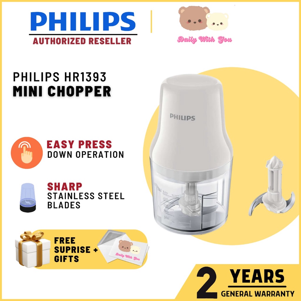 Philips 450W Mini Chopper HR1393 (HR1393/01) | Shopee Malaysia