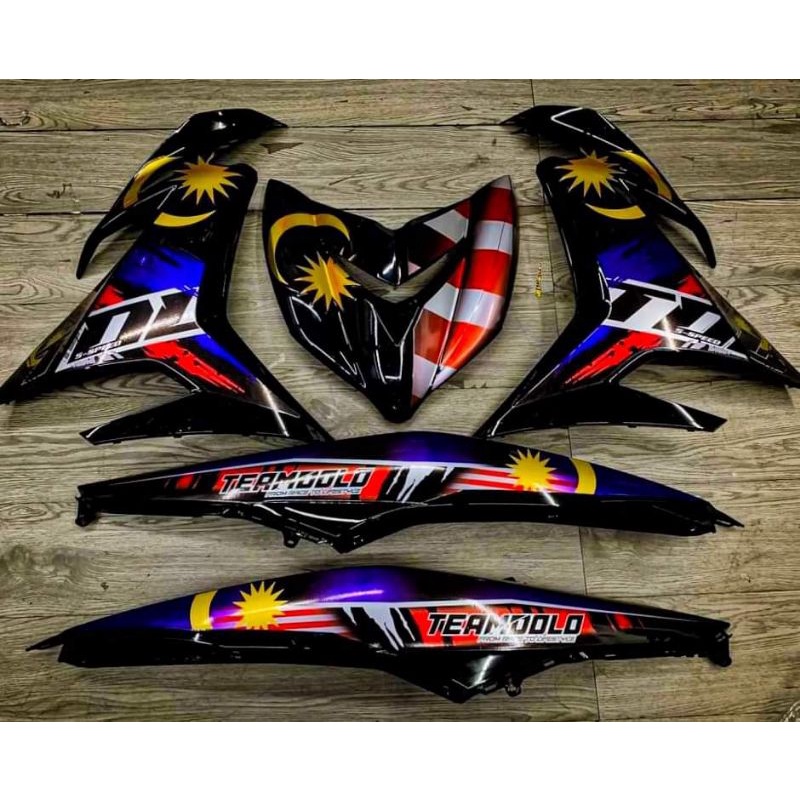 COVERSET Y15ZR Malaysia flag /Y15 V1 hitam kilat /v2/ sticker Malaysia ...