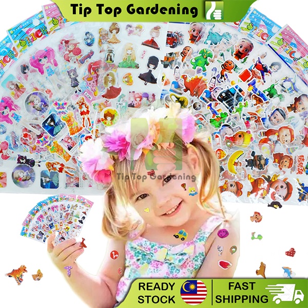 TIPTOP 1pcs Cartoon 3D Sticker Coloring Sticker for Kids Animal ...