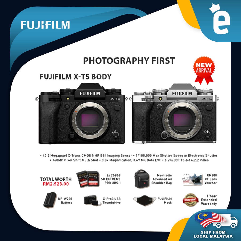 Fujifilm X-T5 Mirrorless Camera Fujifilm XT5 Mirrorless Camera (Original Fujifilm Warranty ...